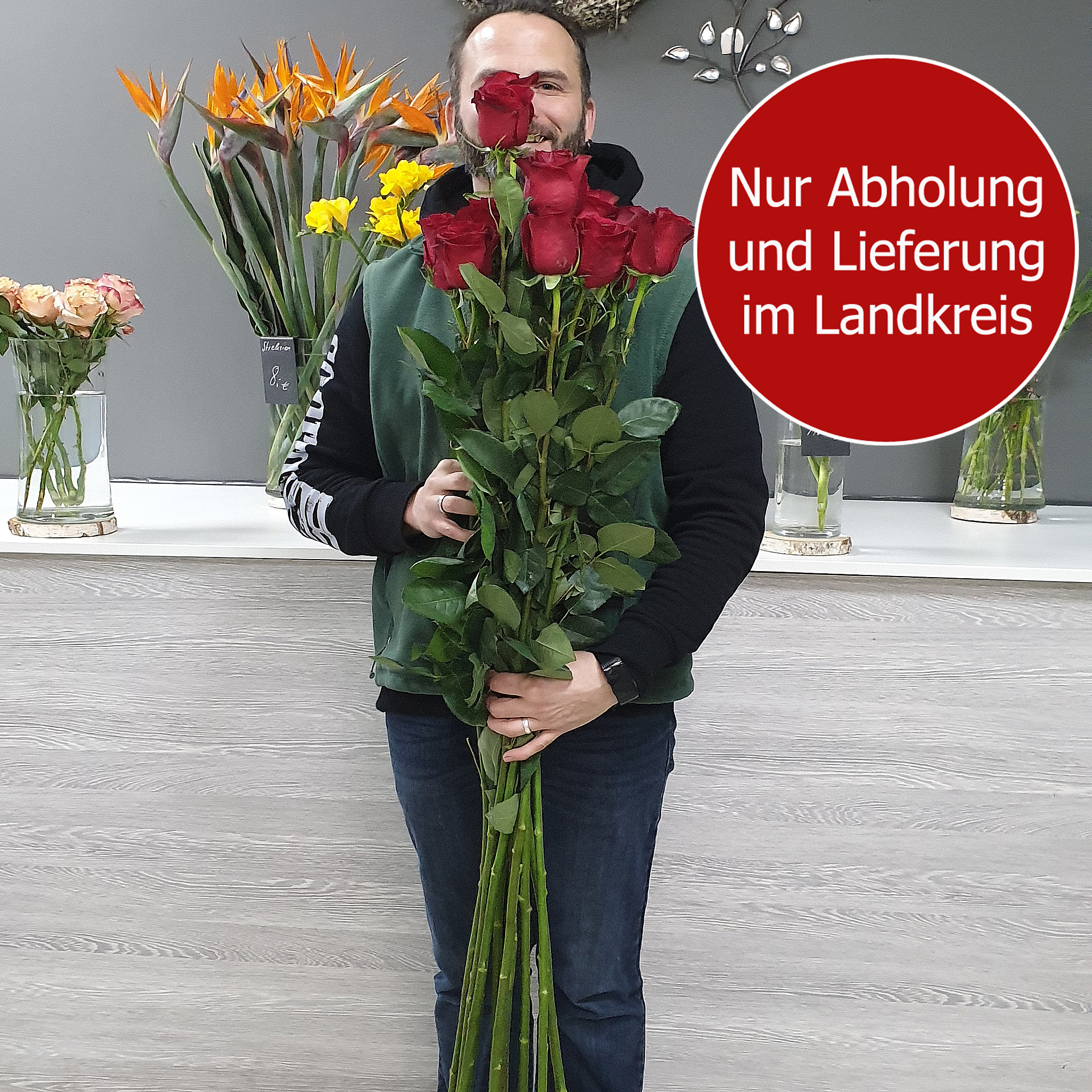 Valentinstag Rosen 120cm